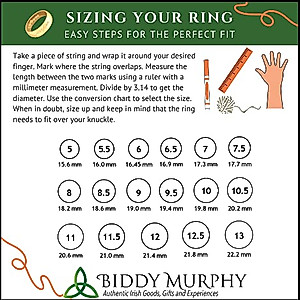 Biddy Murphy, Women's Irish Claddagh Ring, Real 925 Sterling Silver Band, Made in Ireland, Size 9