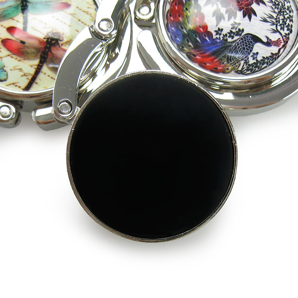 kilofly Purse Hook [Set of 4] - Foldable - Gorgeous Peacock Pouch