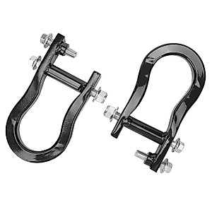 Chunle Front Recovery Tow Hooks Shackles Replacement for 2007-2018 Chevrolet Silverado GMC Sierra 1500, 2019 Chevy LD & Limited, Pair of Towing Hook Shackle Replaces# 84072463 （Black）