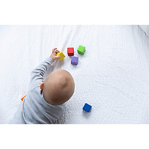 PlanToys Wooden 9 Piece Sensory Activity Blocks Learning & Development Toy (5531) | Sustainably Made from Rubberwood and Non-Toxic Paints and Dyes