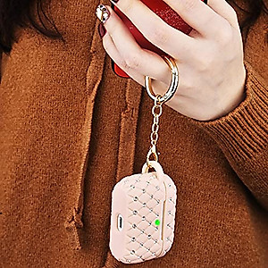 CAGOS Compatible with Airpods Pro Case, Cute Airpods Pro Bling Crystal TPU Case Protective Hard Carrying Cover Women Girls with Shiny Crystal/Keychain for Apple Airpods Pro Charging Case, Pink