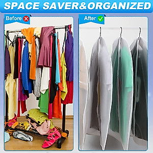 Amylove Set of 50 24'' x 32'' Clear Garment Bags Full Zipper Suit Bags Lightweight Clothes Cover for Hanging PEVA Clothes Protectors for Hanging Clothes Breathable Dust Cover Plastic Garment Bags