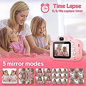 goopow Kids Selfie Camera, Christmas Birthday Gifts for Boys Girls Age 3-9, HD Digital Video Cameras for Toddler Children Toy for 3 4 5 6 7 8 Year Old Boy with 32GB SD Card