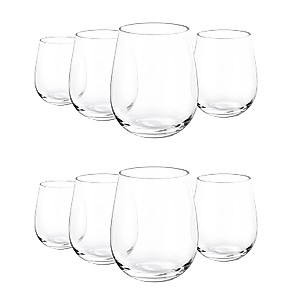 KX-WARE Unbreakable 18-ounce Acrylic Stemless Wine Glasses, set of 8 Clear