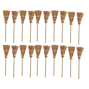 20pcs Mini Witch Broom, Mini Straw Brooms, Straw Broom, Mini Witch Broom Decorative Craft, Exquisite Halloween Party Decorations and Stage Performance Props