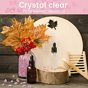 Sukh 13OZ Acrylic Ice Rocks - Small Diamond Crystal Clear Gem Stone Jewels as Plastic Clear Ice Cube Faux Rocks for Pebbles for Vase Filler & Iridescent Home Decorations & Table Centerpiece (Pink)