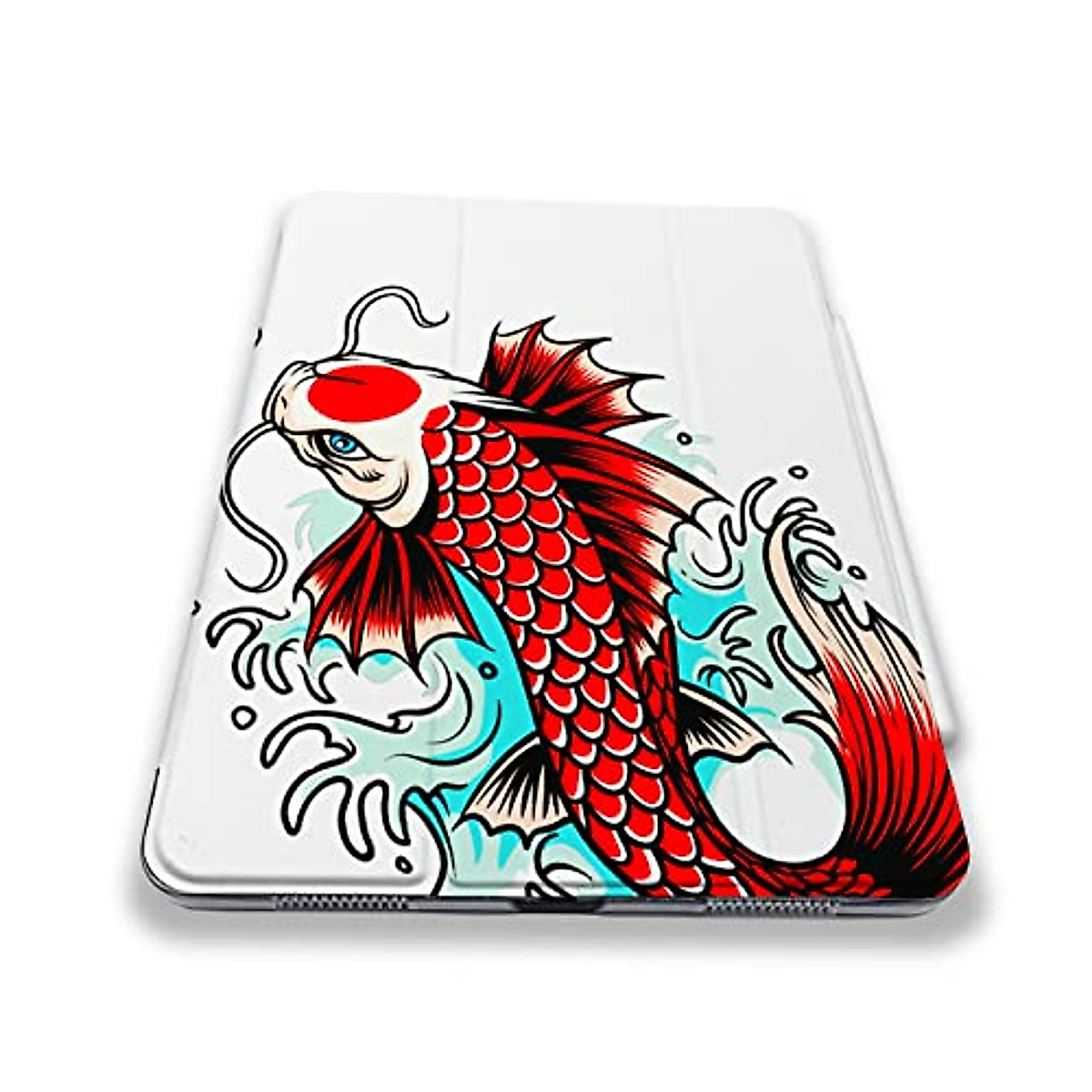 Cute Kawaii Japanese Fish Koi Pattern Case Compatible with All Generations iPad Air Pro Mini 5 6 11 inch 12.9 10.9 10.2 9.7 7.9 Plastic Fabric Cover Slim Smart Stand SN977 (8.3" Mini 6th gen)