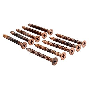 CRL Brushed Copper #10 x 2" Wall Mounting Flat Head Phillips Sheet Metal Screw - Package