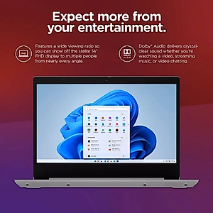 Lenovo 2023 Newest IdeaPad 3 Laptop, 14" FHD Display, Intel Core i3-1115G4(Beat i5-1035G4), 8GB RAM | 128GB SSD, Intel UHD Graphics Platinum, Webcam, HDMI, WiFi, Windows 11 in S Mode, Grey