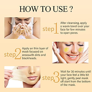 SHVYOG Vitamin C Peel Off Face Mask, Peel Off Mask with Turmeric, Blackhead Remover & Deep Cleansing Face Peel Mask, Vitamin C Exfoliating Face Mask for Blackheads, Large Pores, Dirts, Oil