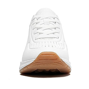 ANJOUFEMME Fashion Wedge Sneakers for Women - White Comfortable Slip on Sneakers for Women Non Slip Tennis Shoes Womens Breathable Walking Shoes