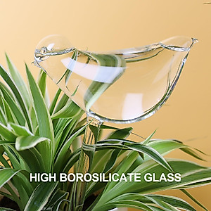 KiKiHeim Plant Watering Globes Self Watering Planter Insert, Clear Glass Bird Shape Water Bulbs, Self Watering Globes for Indoor Plants, Gifts for Plant Lovers