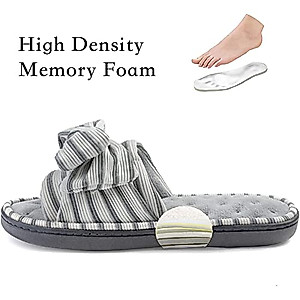 ULTRAIDEAS Women's Eurytides Slide Slippers Memory Foam House Shoes, Light Grey, 9-10