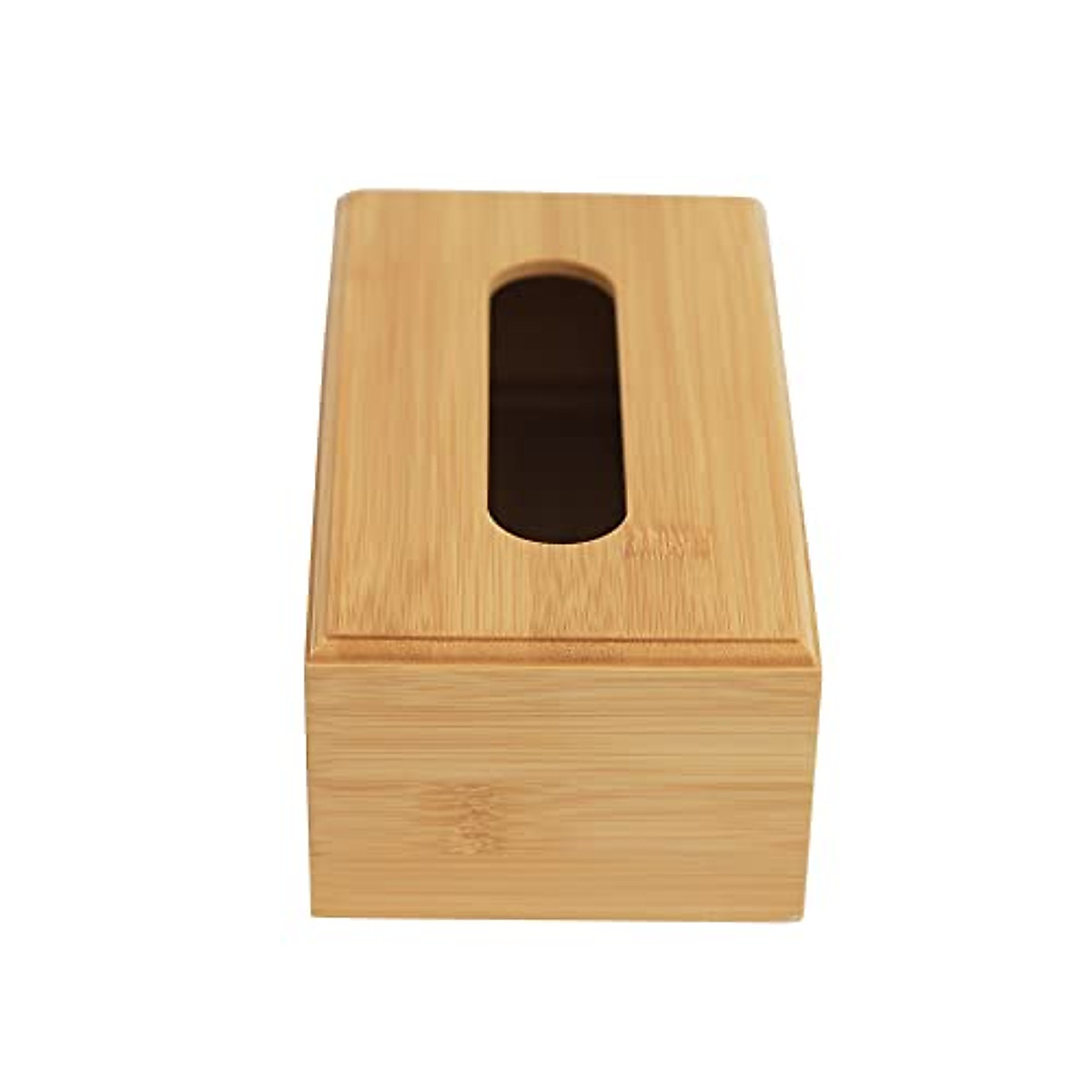 Bamboo Tissue Box Cover Rectangular Facial Tissue Holder for Office Home 9.1 x 3.1 x 4.7 inch