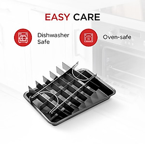 Elbee Home Professional Brownie Baking Pan, Includes Browny Divider for Perfectly Cut Brownies Every Time, Durable Carbon Steel, 13 Inch, Non Stick, Easy Clean