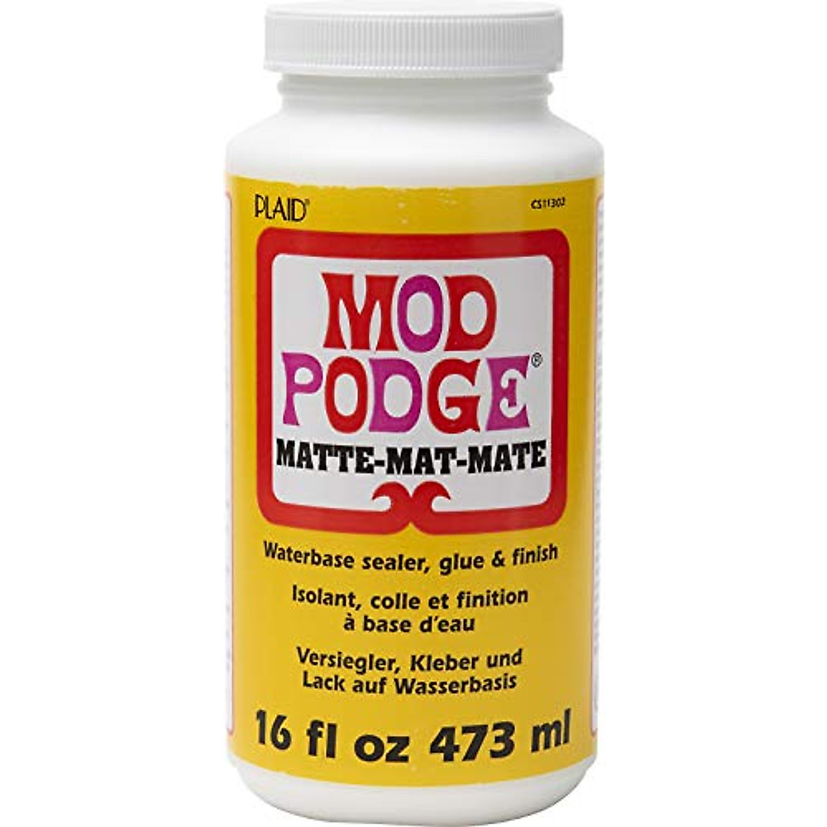 Mod Podge CS11302 Waterbase Sealer, Glue and Finish, 16 oz, Matte & Paint Brush Applicator, 24960 2.25-Inch, Basic
