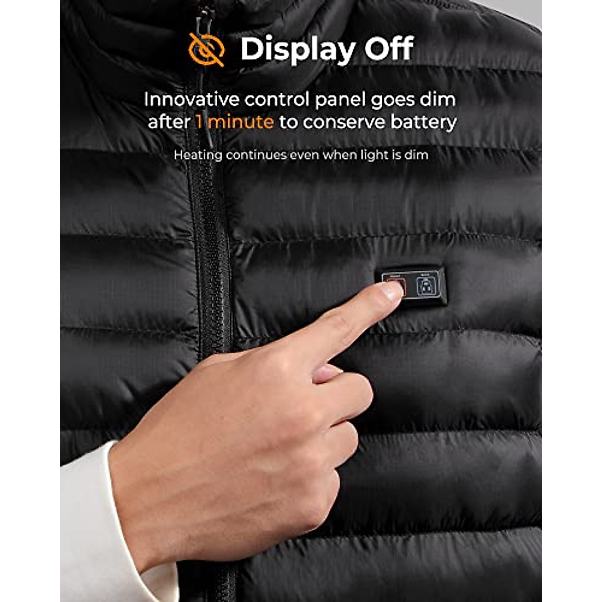 Neberon Heated Vest for Men with Battery Pack Rechargeable, 6 Heating Zones, Double Switches for Hunting Hiking Golf Fishing