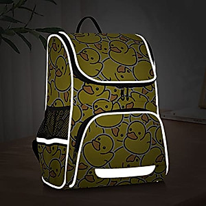 Sletend Large Capacity Printing Student Shoulder Bag for Children Teenagers Little Yellow Duck Cute Laptop Bag School Bag for Work School, Men's and Women's Travel Backpack