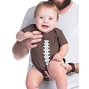 Ann Arbor T-shirt Co. Baby Football | Funny Infant Newborn 6M 12M One Piece Romper Sports Joke Humor-(1piece,NB) Brown