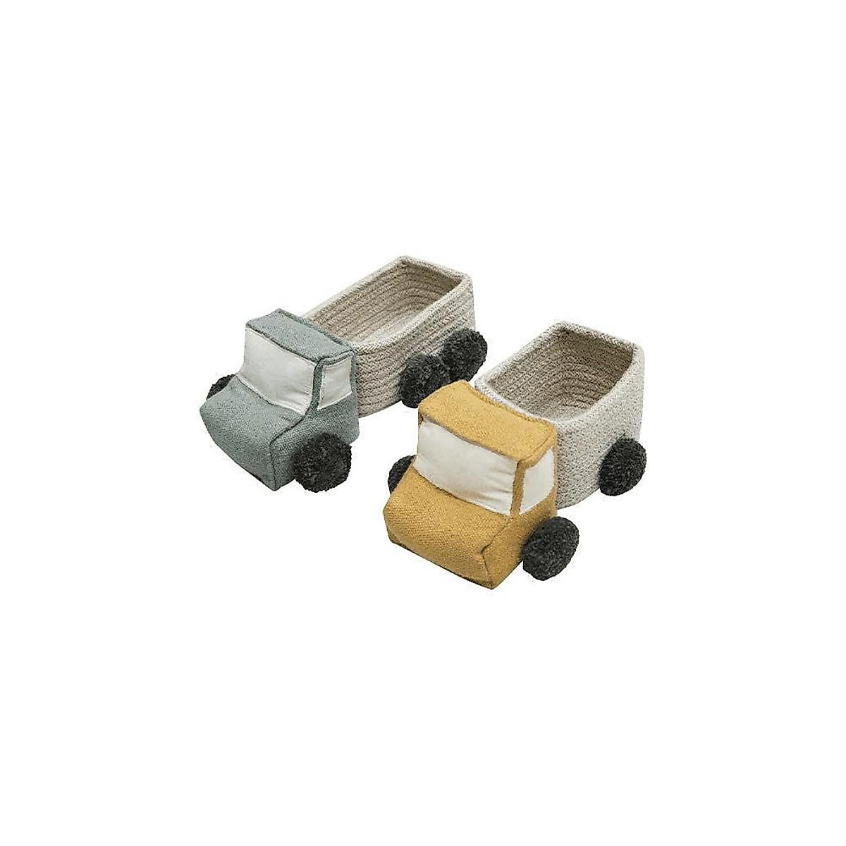 Lorena Canals | Children's Truck Basket Set, blue and yellow, 5" x 9"