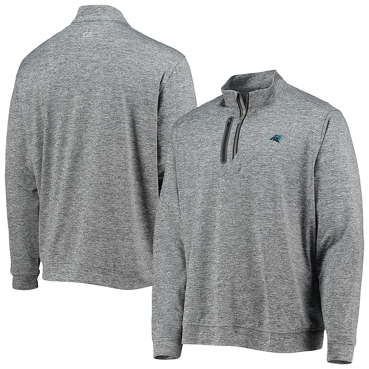 Cutter & Buck Men's Moisture Wicking Drytec Stealth Half Zip Pullover, Heather Gray, Large