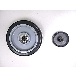 Shopping Cart Wheel 5" x 1-1/4" Polyurethane (Axle Diameter : 3/8") 1 EA, 10 EA (10 EA)