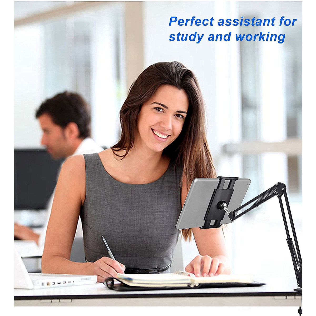 Tablet Arm Mount Stand Holder, Nintendo Switch Stand with Sturdy Aluminum Arm for iPad,iPad air,iphoneX,iphone 8/7,Samsung Galaxy