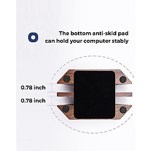 Nuvograin Dual Laptop Holder Vertical Laptop Stand, 2 Slots MacBook Stand Wood,Wooden Laptop Stand,Vertical Laptop Holder for Desk, Widen Dock Fits All MacBook/Surface pro