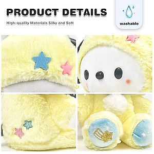 Wetacmof 8in Kawaii Cute Plush Soft Yellow Dog Cute Cartoon Stuffed Animals Toy Doll Gift for Kids and Fans