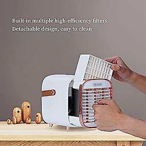 Portable Air Conditioner, Rechargeable Personal Air Conditioner, Mini Air Conditioner with 3 Speeds, Quiet Cordless Mini AC with Handle for Bedroom, Office, Dorm, Camping