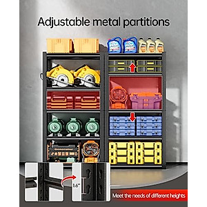 Welfiya 72H Heavy - Duty Shelving: Ultimate for Garage Storage. Sturdy, Durable, Easy - to - use. Ideal for Plastic Bins & Tool Storage in garages, Warehouses & basements. (002, 24D*47W*72H)