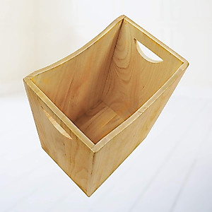 Honest Wood Trash Can,Rustic Farmhouse Style Wastebasket Bin with Handle for Living Room,Bedroom,Bathroom,Kitchen,Office(Natural)