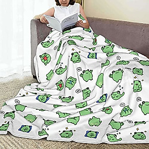 Cute Frog Soft Lightweight Fleece Throw Blankets Cozy Warm Fuzzy Plush Microfiber Blanket for Sofa Couch Bed All-Season 60"X50"