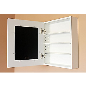 Fox Hollow Furnishings Picture Perfect Medicine Cabinet - a Wall-Mount Picture Frame Medicine Cabinet (White)