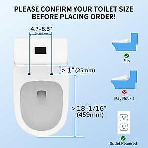 Smart Bidet Toilet Seat, Smart Unlimited Warm Water, Vortex Wash, Electronic Heated, Warm Air Dryer, Rear and Front Wash, LED Light, Need Electricity, White