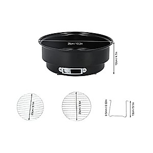 yaogohua Mini Round Barbecue Grill Set, Portable Iron Charcoal Grill for Home Kitchen Outdoor BBQ Camping Traveling Picnics Garden Beach Party