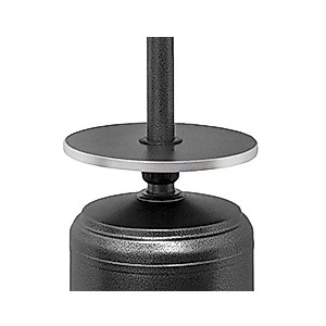 Hiland HLDS01-WCBT 48,000 BTU Propane Patio Heater w/Wheels and Table, Large, Hammered Silver