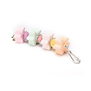 Hamiledyi Parrot Beak Trimmer Calcium Stone,Chinchilla Grinding Teeth Lava Block,Bird Beak Trim Pumice Toy,Mineral Rock Chewing Toys with Bell for Conure,Budgies,Parakeet,Hamster,Rabbit 2-Pcs