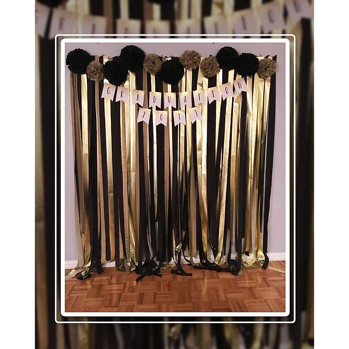 Gold Crepe Paper Streamers 6 Rolls for Party Streamers Decorations Birthday Wedding Baby Bridal Shower Backdrop Craft Supplies (1.8 Inch x 82 Ft/Roll，492ft)