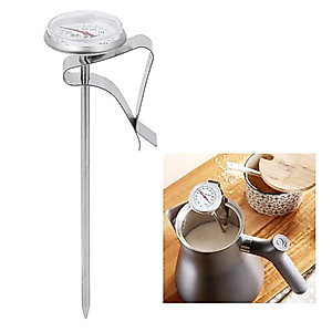 Dial Thermometer, Instant Read Multi-Purpose Thermometer with Clip for Milk, Beverage, Steaming, Coffee((Short Type))