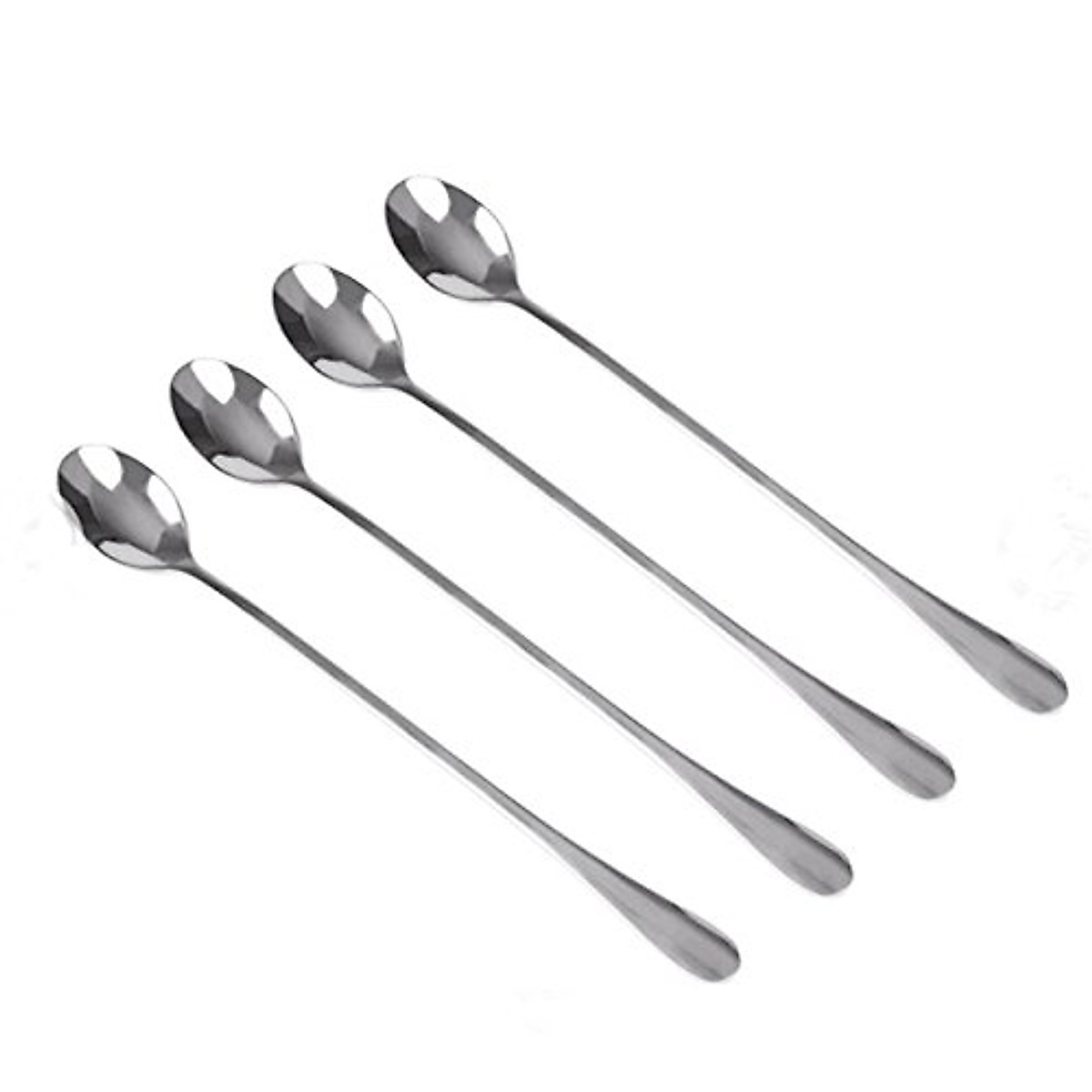 Coffee Mixing Spoons, 9-Inch Long Handle Spoons for Iced Tea, Dessert, Ice Cream, DFmicro Deluxe Stainless Steel Cocktail Stirring Spoons, Set of 4