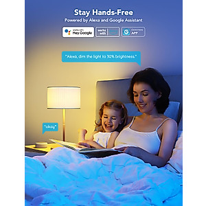 Govee Smart Light Bulbs 1200 Lumens, Color Changing Light Bulbs RGBWW Dimmable, Works with Alexa & Google Assistant, Color Lights Bulb, 12W 85W Equivalent A19 LED Bulbs for Bedroom Living Room, 2 Pack