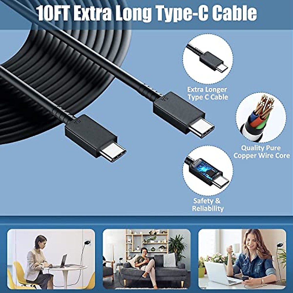 45W Samsung USB-C Super Fast Charger Type C Wall Charger Block with 10FT Android Phone Charger Cable for Samsung Galaxy S23 Ultra/S23/S23+/S22/S22 Ultra/S22+/Note 20/S20/S21, Galaxy Tab S7+/S8+, 2Pack