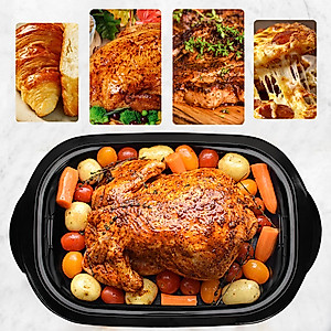 Roaster Oven, 26Qt Turkey Roaster Oven Buffet with Self-Basting Lid, 1450W Electric Roaster Oven with Cool-Touch Handles, Stainless Steel Roaster Oven with Removable Pan and Rack, Blue