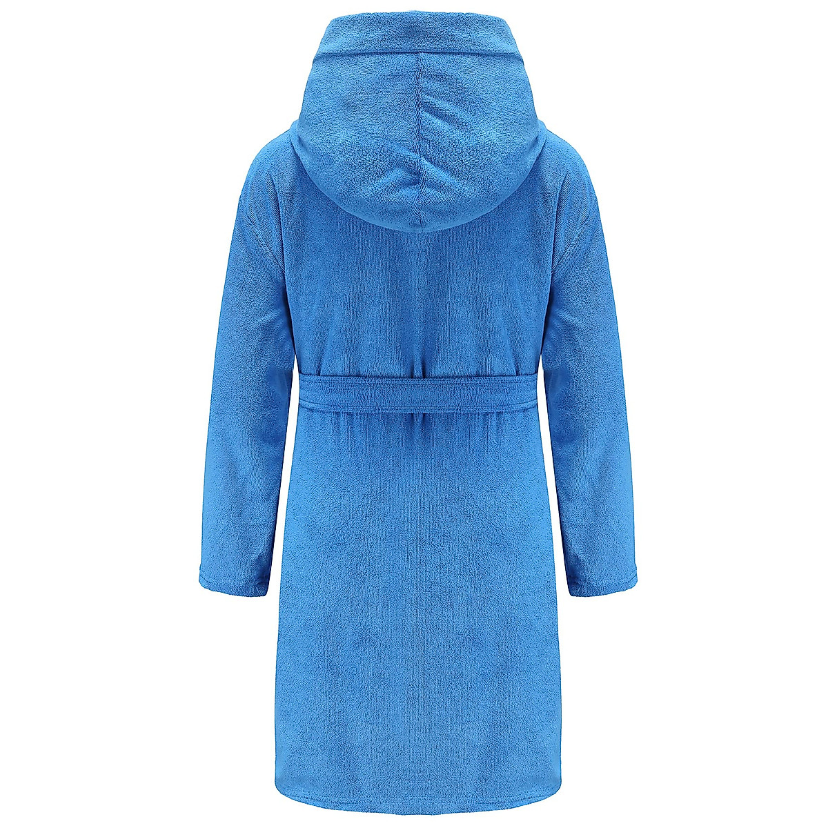 SWMSTUPF Boys Girls Bathrobe Soft Towel Hooded Robe 100% Turkish Cotton Bathrobe(Blue,9-10 Years)