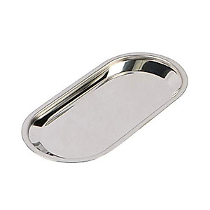 DOITOOL Decorative Tray Decorative Tray Vanity Tray Stainless Steel Towel Tray Jewelry Dish Instrument Tray Bathroom Organizer for Tissues Candles Soap Towel- Size L Fruit Tray Fruit Tray