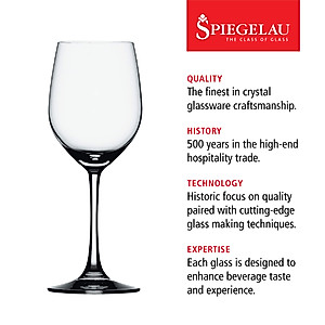 Spiegelau Vino Grande White Wine Glasses, Set of 4, European-Made Lead-Free Crystal, Classic Stemmed, Dishwasher Safe, Professional Quality White Wine Glass Gift Set, 12 oz