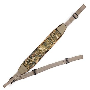 HUNTPAL 2 Point Gun Sling for Rifle Shotgun Corssbow, Length Adjustable Comfortable Neoprene Padded Shoulder Strap Hunting Sling w/o Swivels, Classic Airsoft Crossbow Gun Strap with Thumb Hole