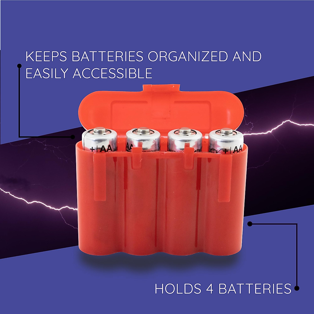Powertron Batteries 3 Pack AA/AAA / CR123A Red Battery Holder Storage Cases