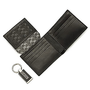 VELEZ Water Resistant Leather Backpack + Wallet with Matching Key Fob Gift Set